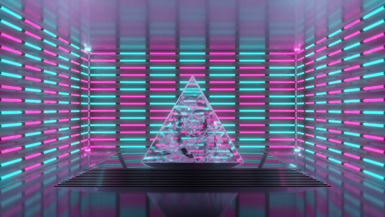 Laser Neon Tube LED Wall Design Patterns Flash Flicker in Dark Room 4K ...