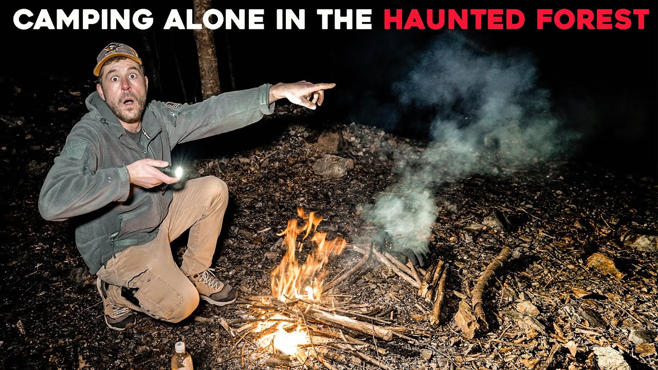 (I SAW HIM!) I Camped Out Alone at HAUNTED GHOST TOWN IN THE MIDDLE OF ...