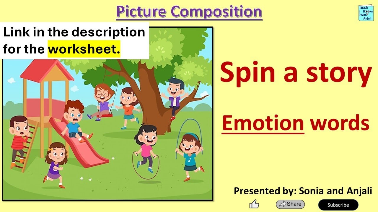 Sentence making on emotions of children playing in a park. Story ...
