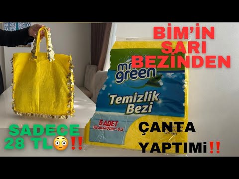 ALLAH AŞKINA BİR BAK‼️‼️‼️BİM ‘ İN SARI BEZİNDEN ÇANTA YAPTIM😇‼️SEN TAKAR MISIN DIŞARDA❓