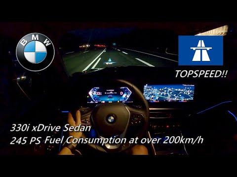 2023 BMW 330i xDrive Sedan 245 PS NIGHT POV DRIVE TOPSPEED WÜRZBURG (60 FPS) 200 km/h consumption