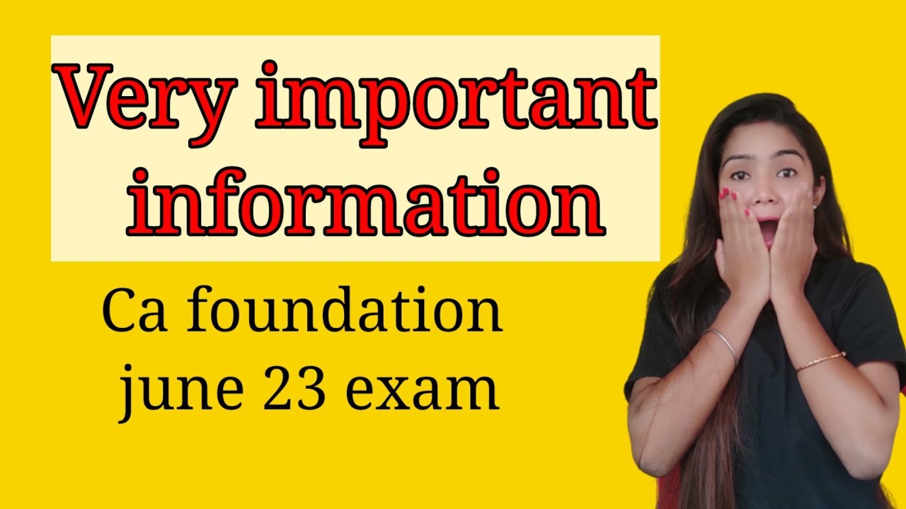 very important information 🎯 for ca foundation june 23 exam 🔥 l ca ...