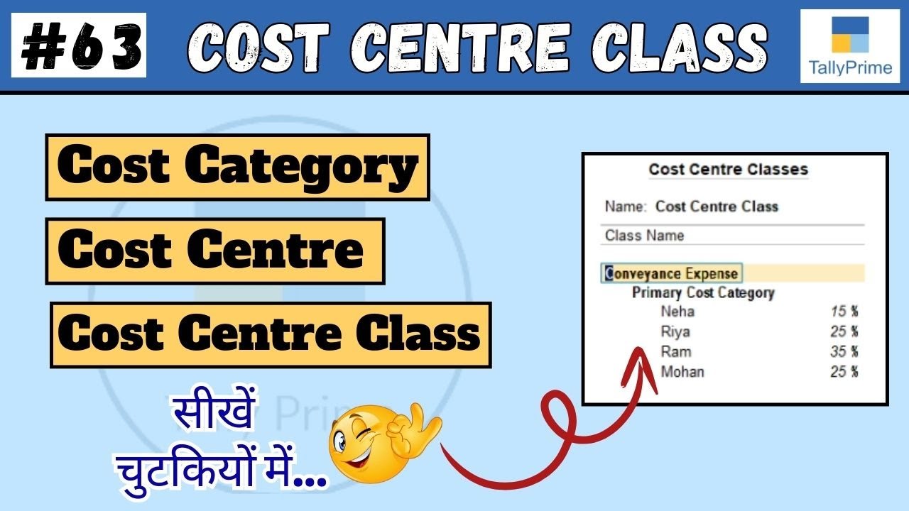 #63 Tally Prime: How to create Cost Center Class in Tally Prime? | Computer Tech Academy - YouTube