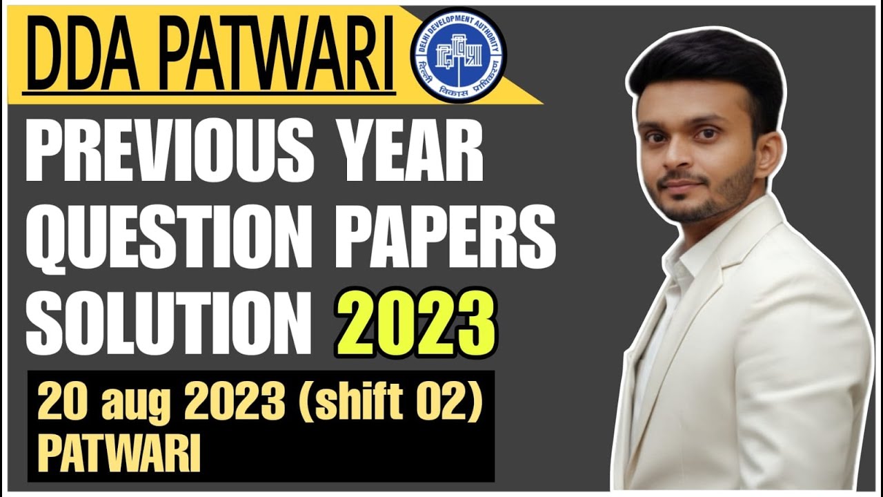 DDA PREVIOUS YEAR PAPER SOLUTIONS WITH EASY TRICKS DDA 2023 - YouTube