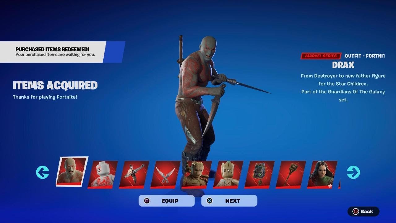 Fortnite Buying Guadians Of The Galaxy Bundle - YouTube