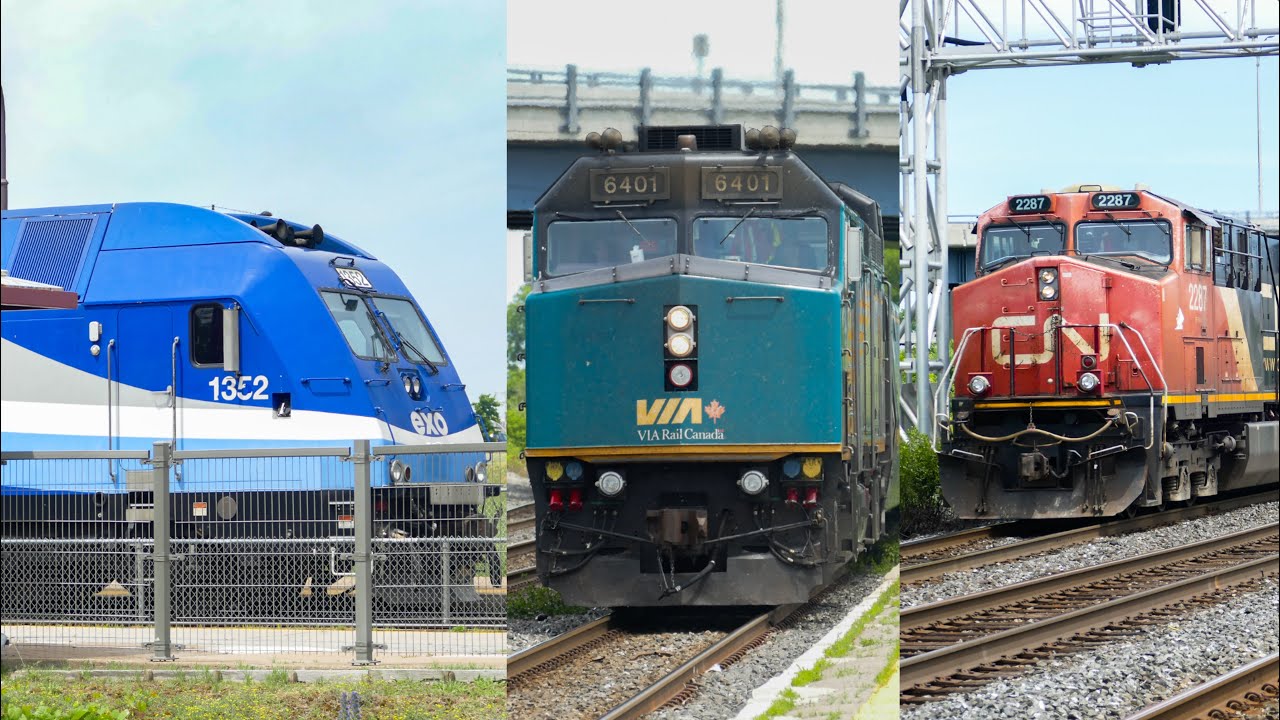 CRAZY Day Of Railfanning Around Montreal Québec ft. A CN 100, CP 9618 ...