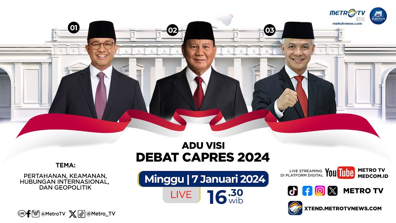 LIVE - DEBAT KETIGA CAPRES 2024, MINGGU, 7 JANUARI 2024 - YouTube