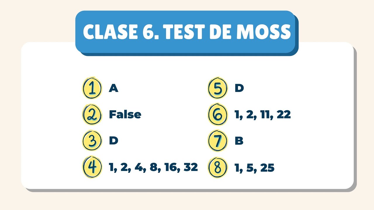 Clase 6. Test de Moss Parte 1. Explicación y Aplicación. - YouTube