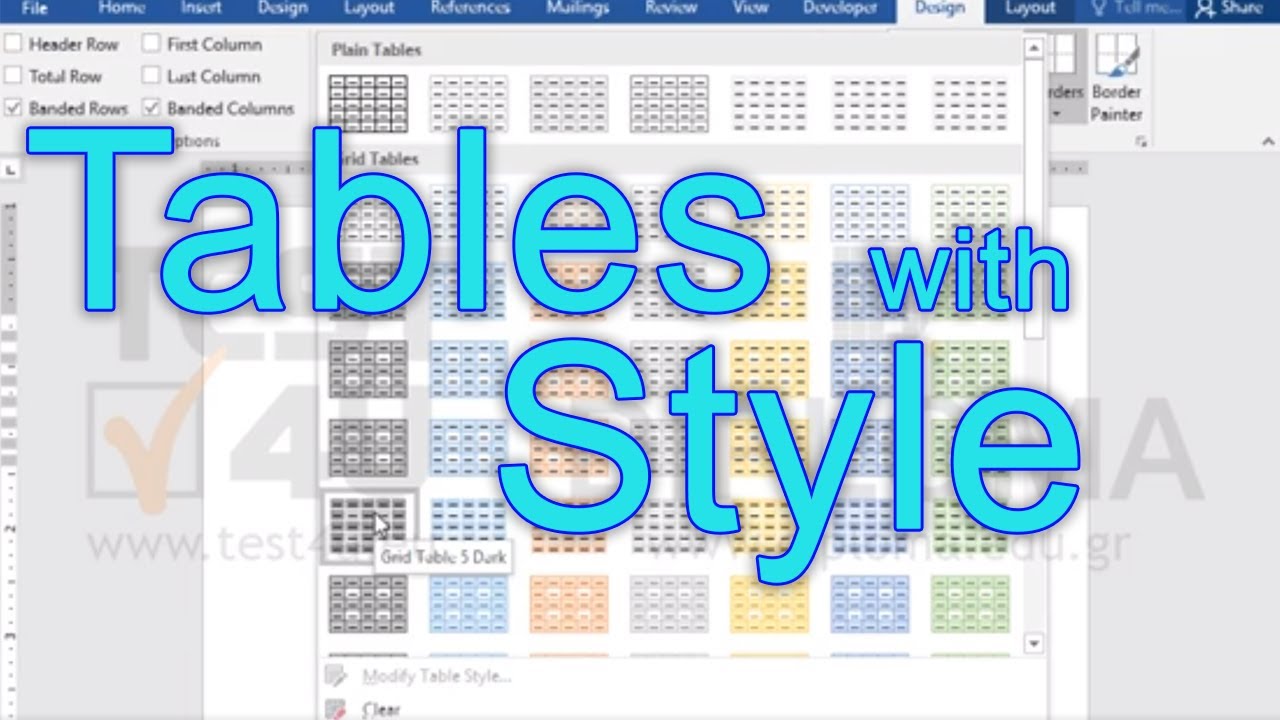 Apply The Grid Table 5 Dark Style At The Table Of The Document YouTube apply-the-grid-table-5-dark-style-at-the-table-of-the-document-youtube