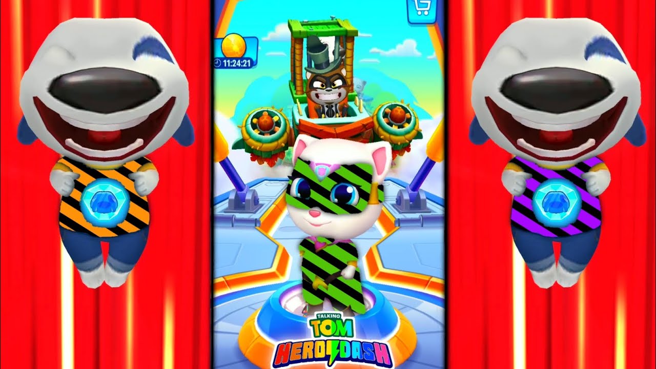 Talking Tom Hero Dash - Hero Angela Green & Black Colour Suit & Save ...