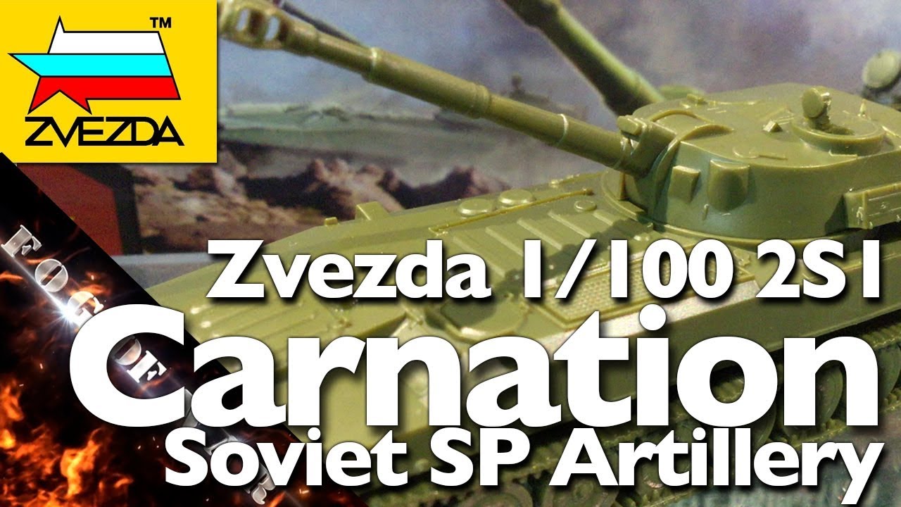 Review | Zvezda 2S1 Carnation SP Artillery 1/100 scale | Zvezda - YouTube
