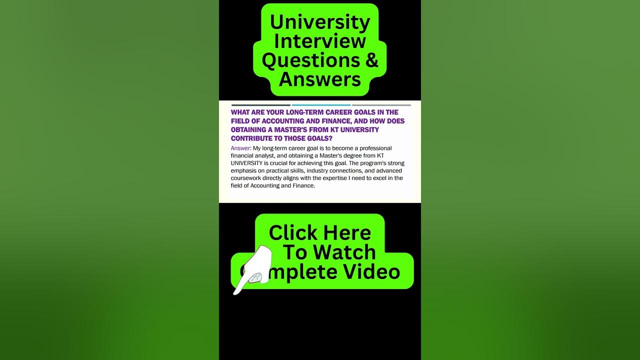 University Interview Questions and Answers - Pass Your University Admission Interview - YouTube