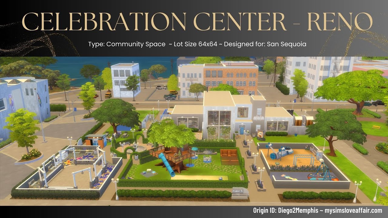 Sims 4 Community Lot | No CC | Celebration Center - Renovation - YouTube