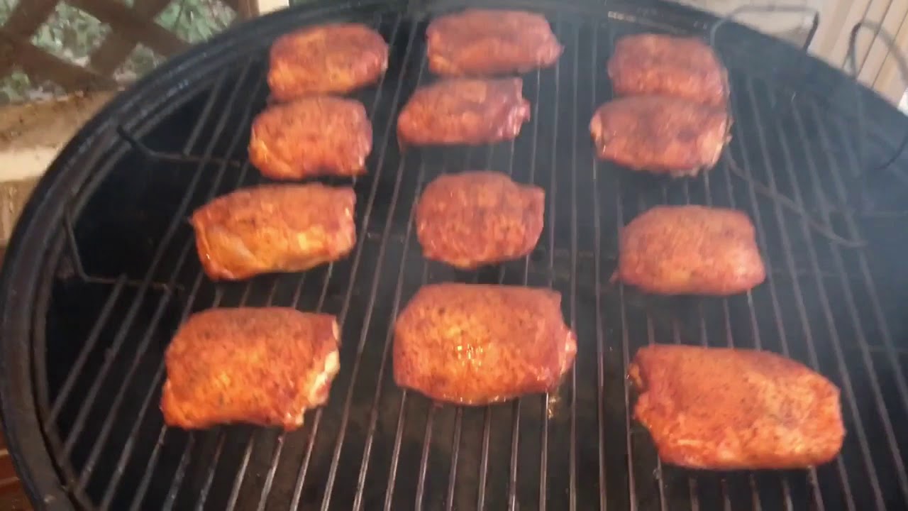How To Trim and Cook Competition Chicken Thighs On The Weber Smokey ...