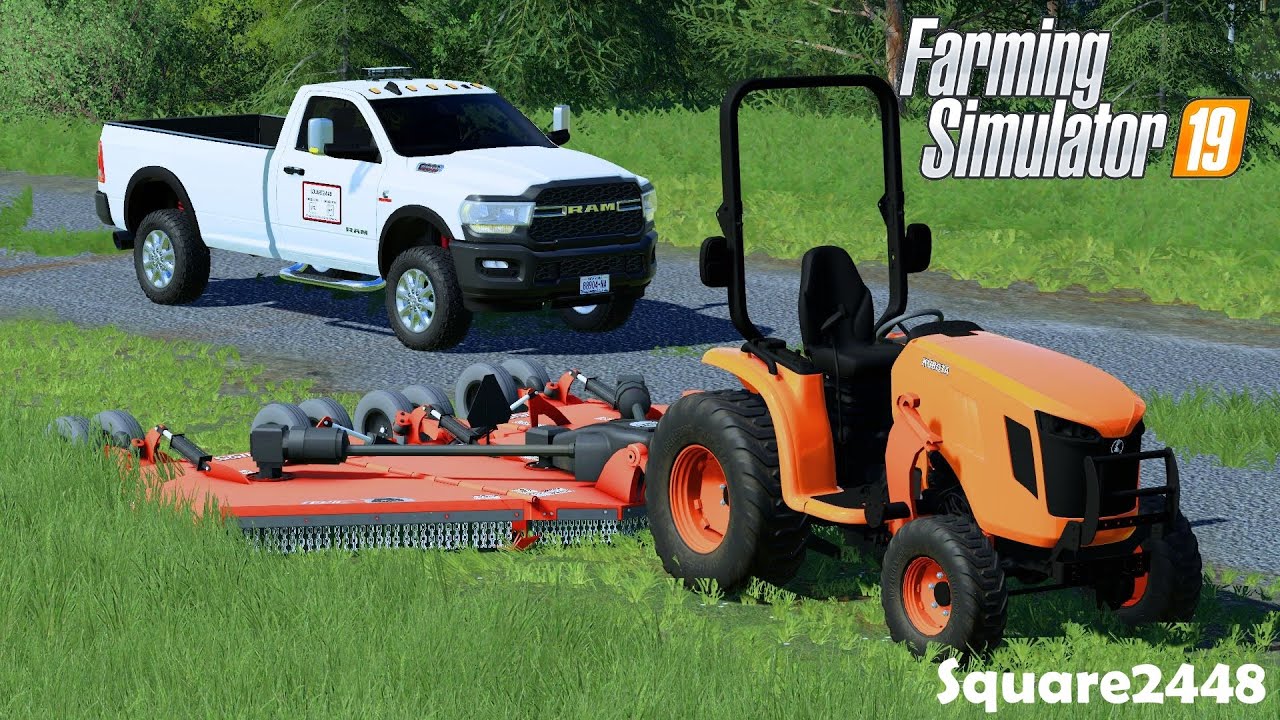 Batwing Mowing With NEW Kubota Tractor | LANDSCAPING | ROLEPLAY | FS19 ...