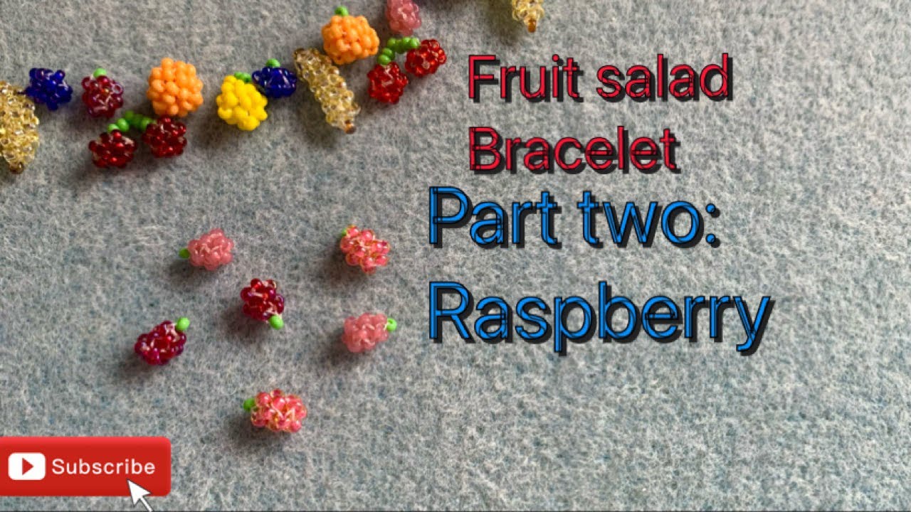 Tiny beaded raspberry tutorial. Beaded fruit salad bracelet tutorial ...