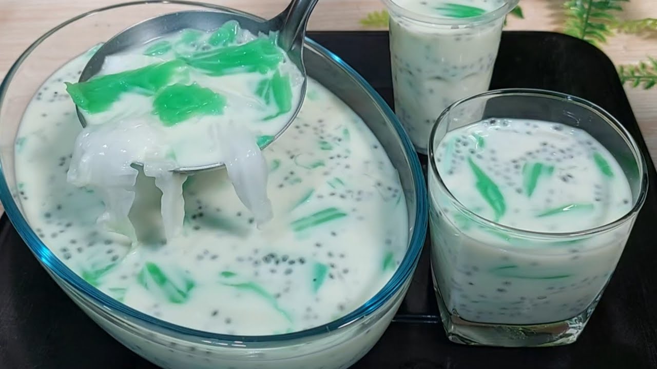 ES Jelly Kelapa Pandan, bikinnya mudah rasanya enak - YouTube