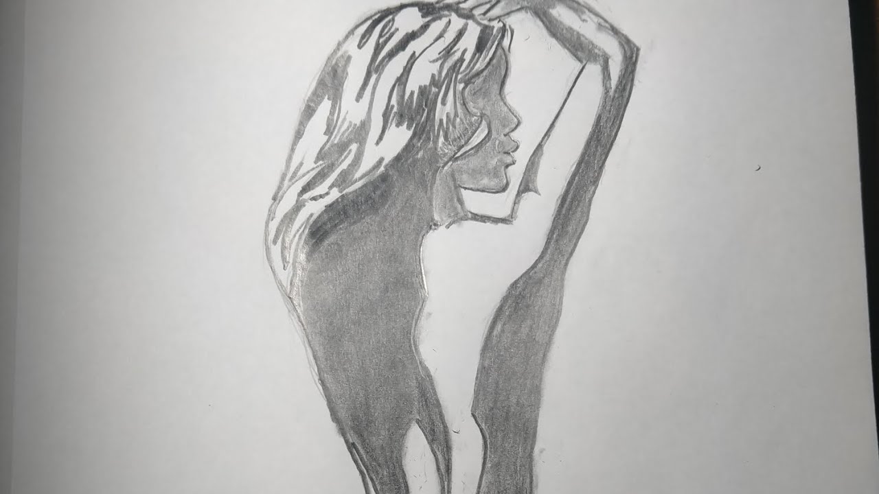 Silhouette of a naked woman from the back/ Silhueta de uma mulher nua de costas - YouTube