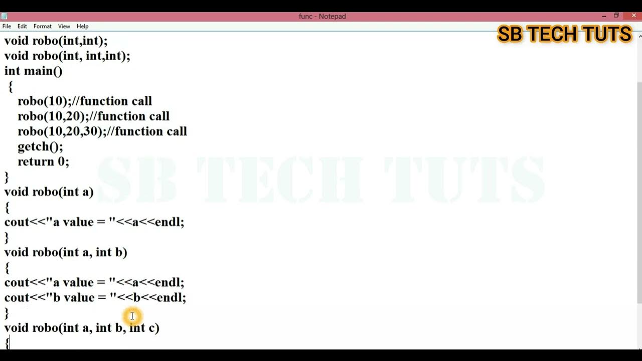 Function Overloading Program In C Function Overloading C Programming Telugu Youtube
