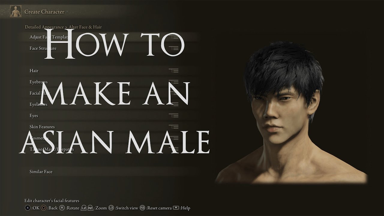 How to make an ASIAN male in ELDEN RING (エルデン環のアジア人男性) - YouTube