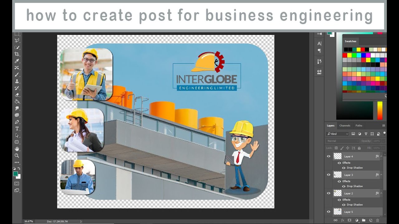 How To Create Post For Business Engeneering In Photoshop | T-A By ...