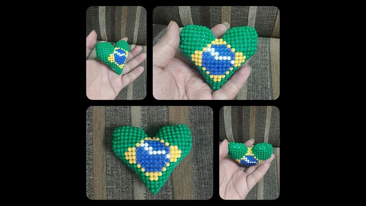 How to Bead Brazil Love Flag | DIY (Flag Series #1)/Tutorial Membuat ...