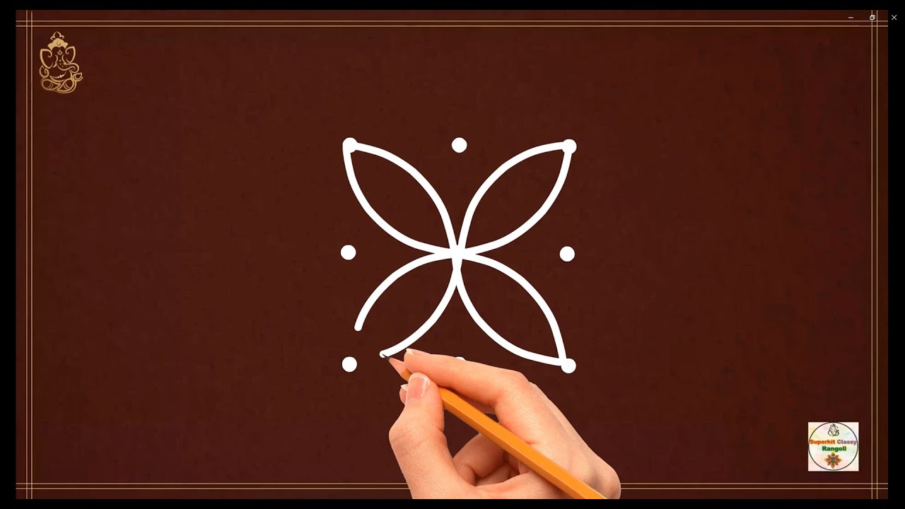 3X3 dot kolam design rangoli, beginners rangoli step by step, rangoli ...