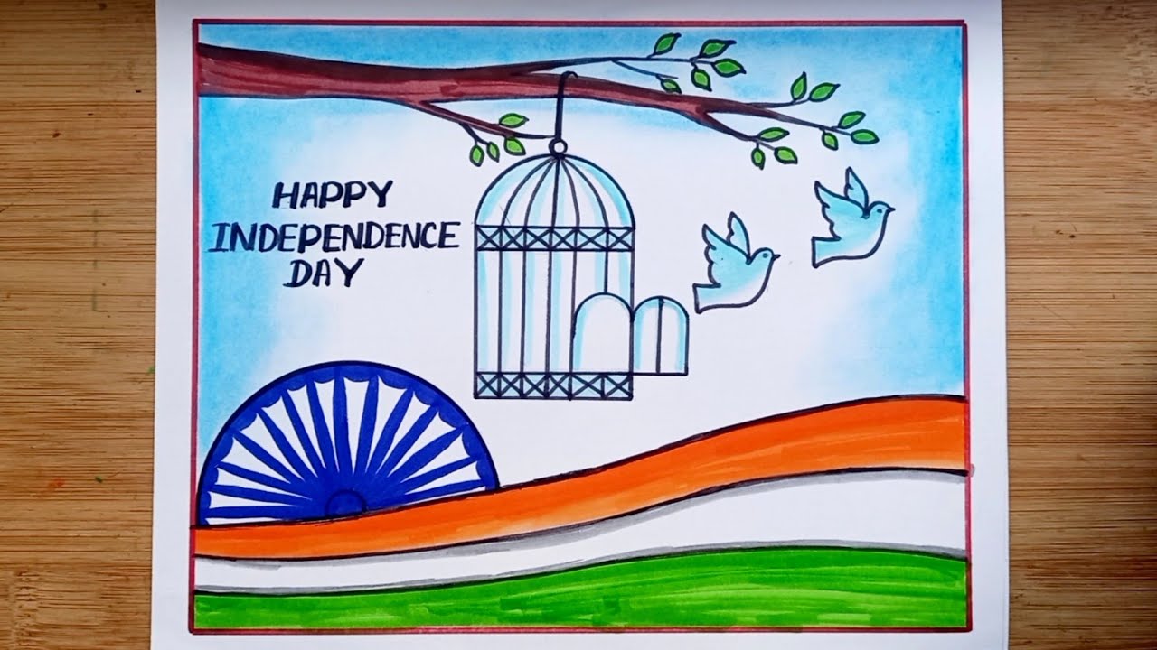 Independence Day Drawing Easy/ Happy Independence Day Drawing ...
