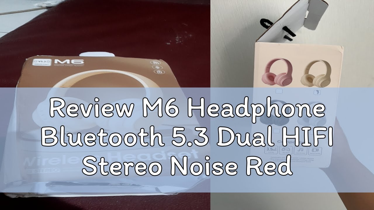 Review M6 Headphone Bluetooth 5.3 Dual HIFI Stereo Noise Reduction Bass ...