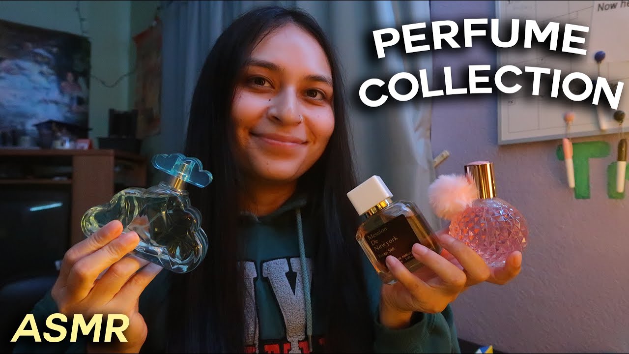 ASMR Perfume Collection! | tapping, scratching, glass & liquid sounds ...