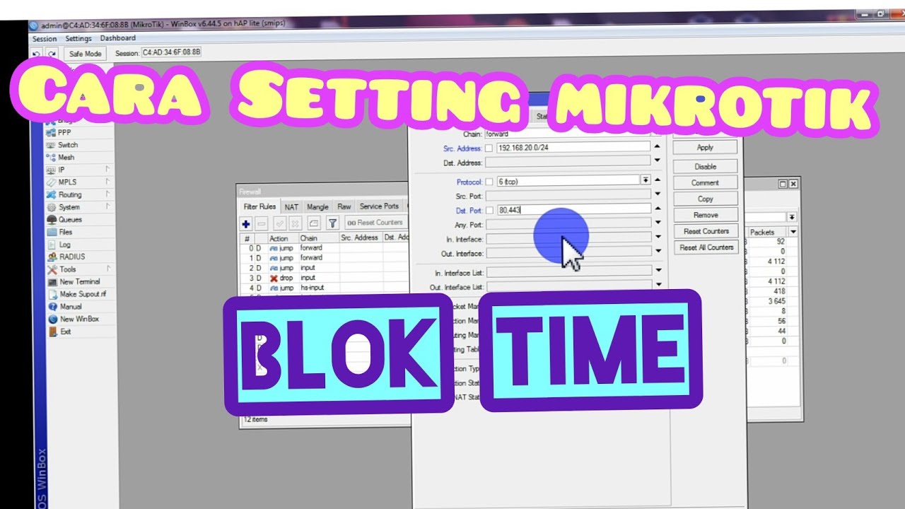 Tutorial cara setting mikrotik block time - YouTube