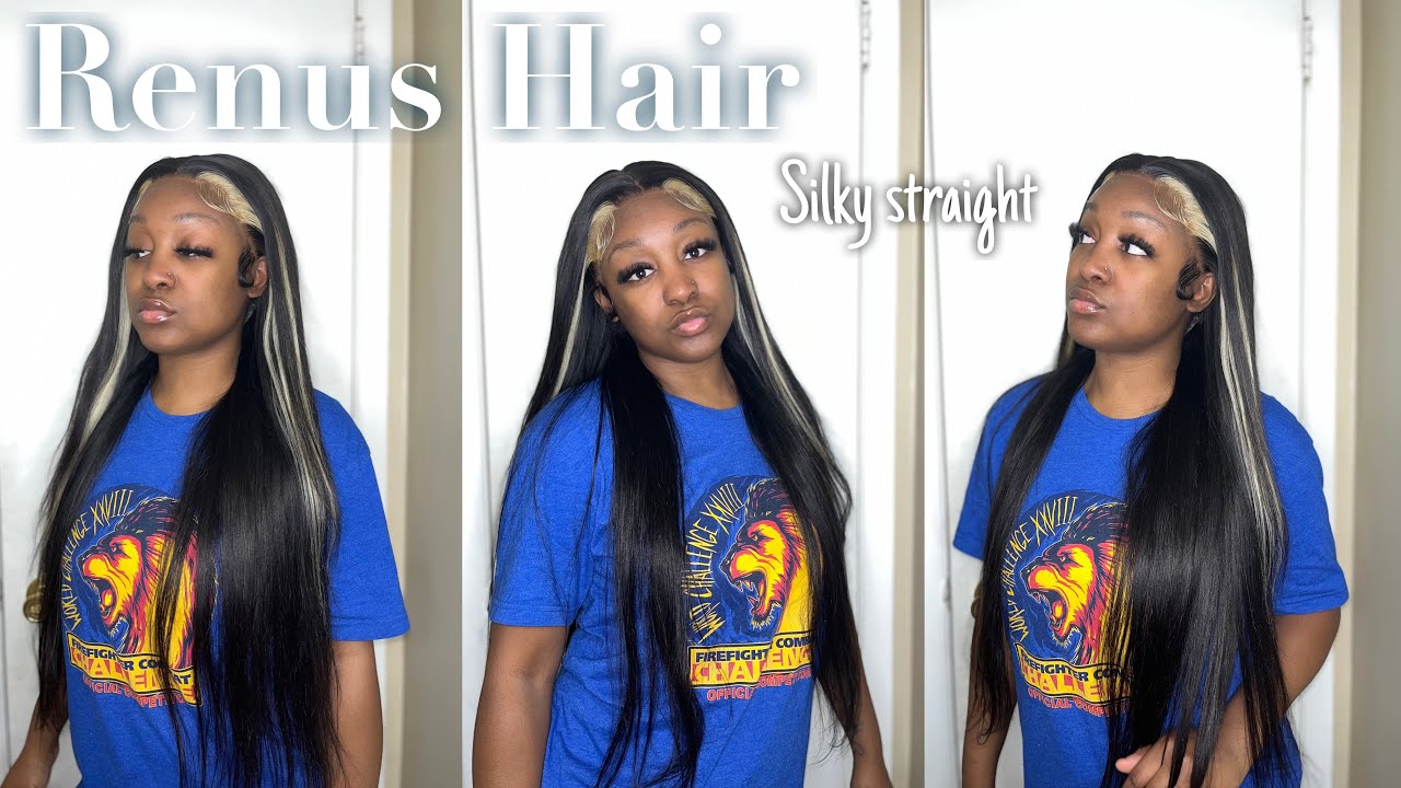 Skunk Stripe Frontal Wig Install 26 inches Ft Renus Hair - YouTube