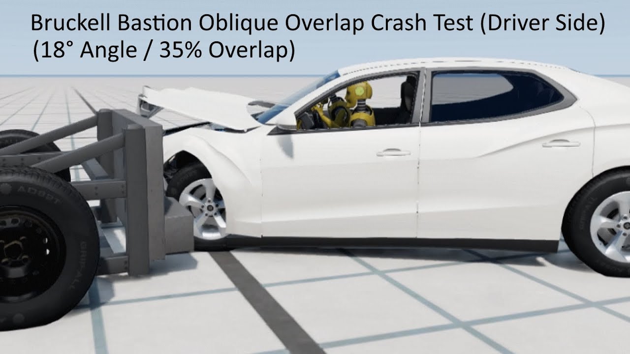 BeamNG.Drive - Bruckell Bastion Oblique Overlap Crash Test (Driver Side ...