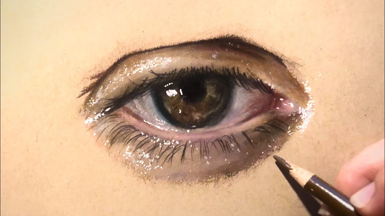 Realistic Eye Drawing Using Colored Pencils | Timelapse - YouTube