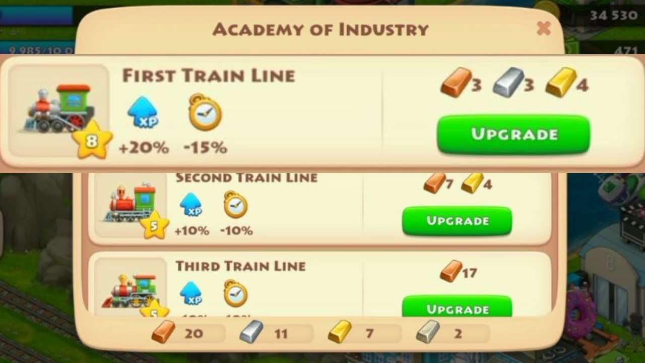 TOWNSHIP FIRST TRAIN LINE LEVEL 8-10 UPGRADE - YouTube