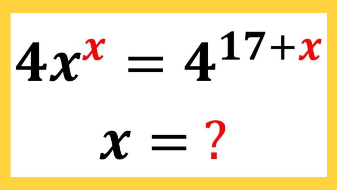 A Simple Exponential Equation - YouTube