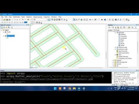 Buffer Analysis using arcpy - YouTube