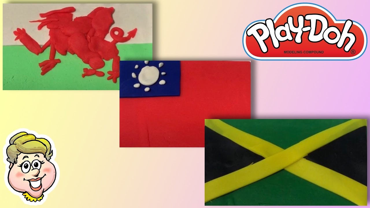 Play-Doh Flags! Wales, Burma and Jamaica! EWMJ #219 - YouTube