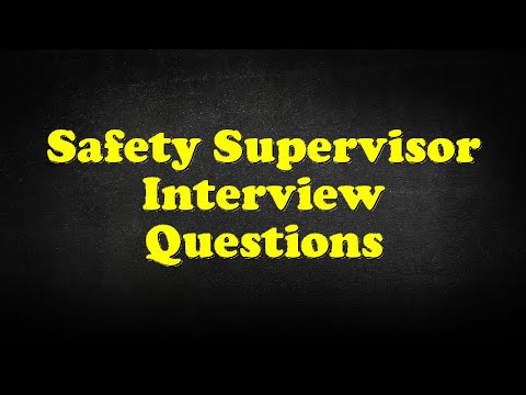 Safety Supervisor Interview Questions - YouTube