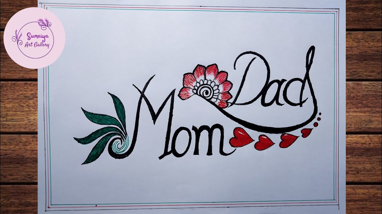 Cute Mom and Dad Drawing | Mom and Dad Drawing Easy step by step ...