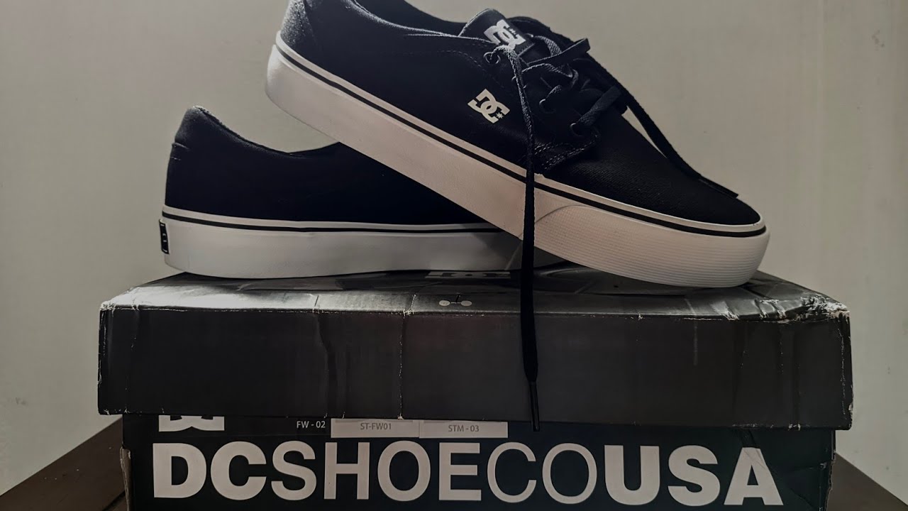 Unboxing Sepatu DC Trase TX Black & White Dari Zalora. Original ? - YouTube