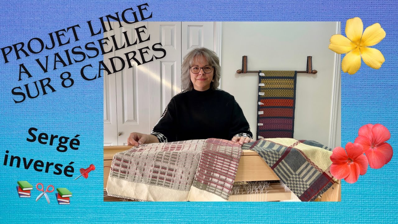 Tissage au métier- Linge à vaisselle sur 8 cadres🌷 - YouTube