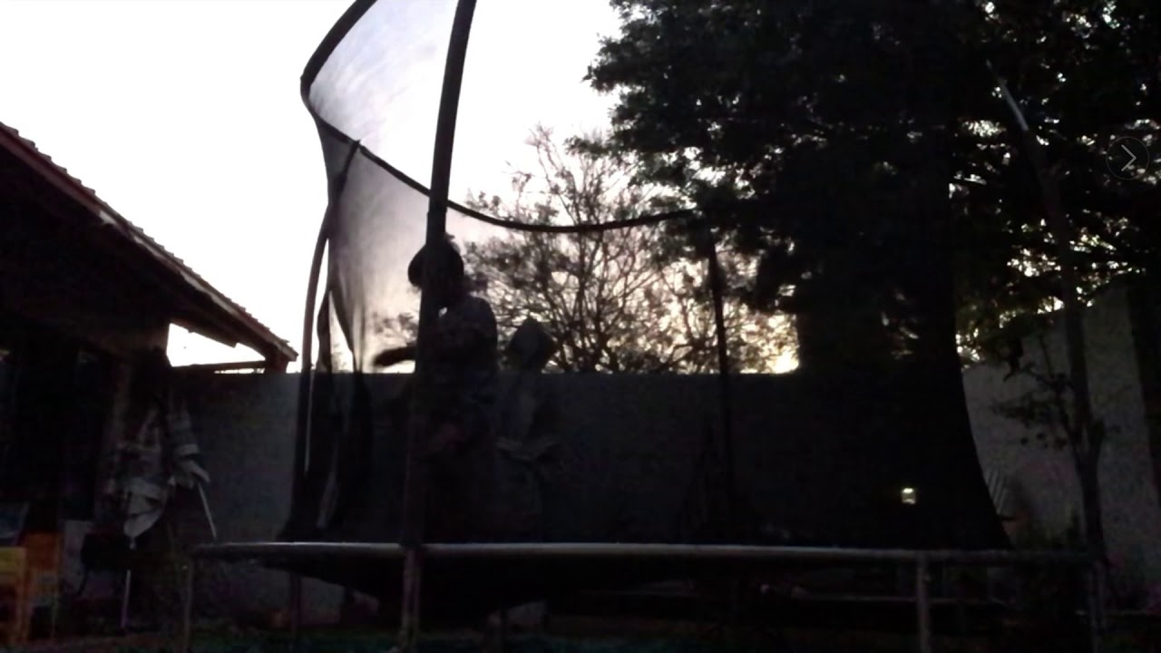 Landing a back flip on my trampoline - YouTube