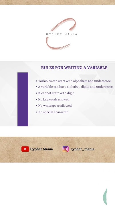 rules for naming a variables in c programming@cyphermania0709#coding#placement# ...