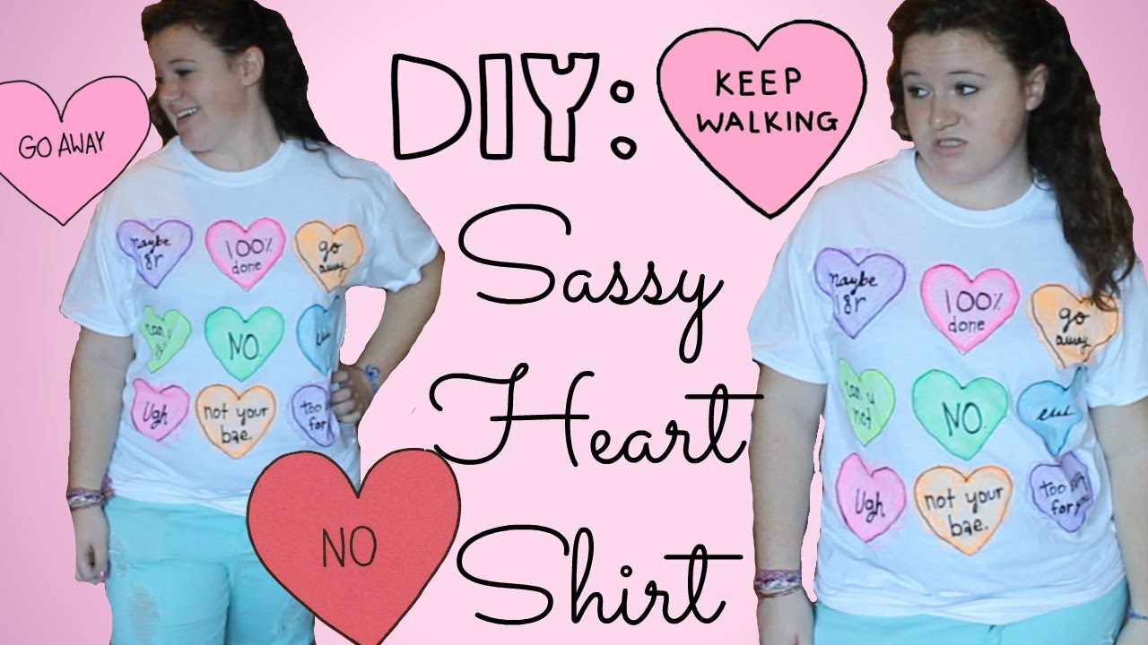 DIY: Valentines Day Sassy Heart Shirt - YouTube