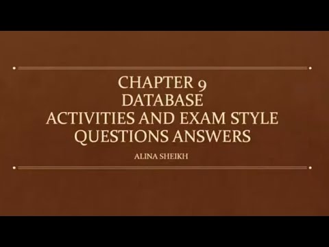EXAM STYLE QUESTIONS ANSWERS CHAPTER 9 DATABASE - YouTube