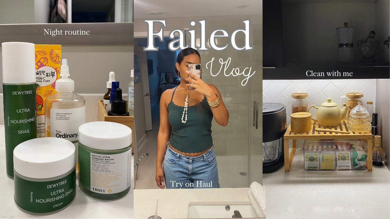 Failed Vlog| Try on Haul| Night Routine| Clean with Me and more - YouTube
