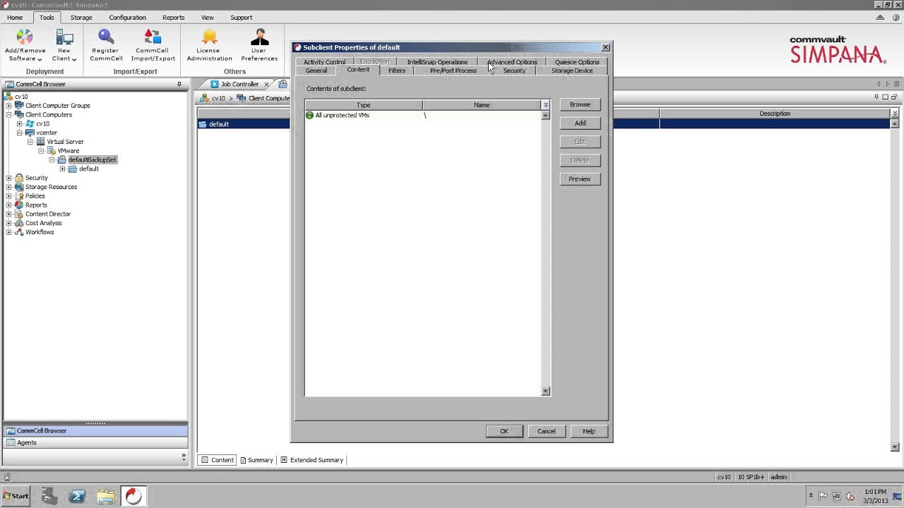 CommVault Simpana 10 VMware integration - YouTube
