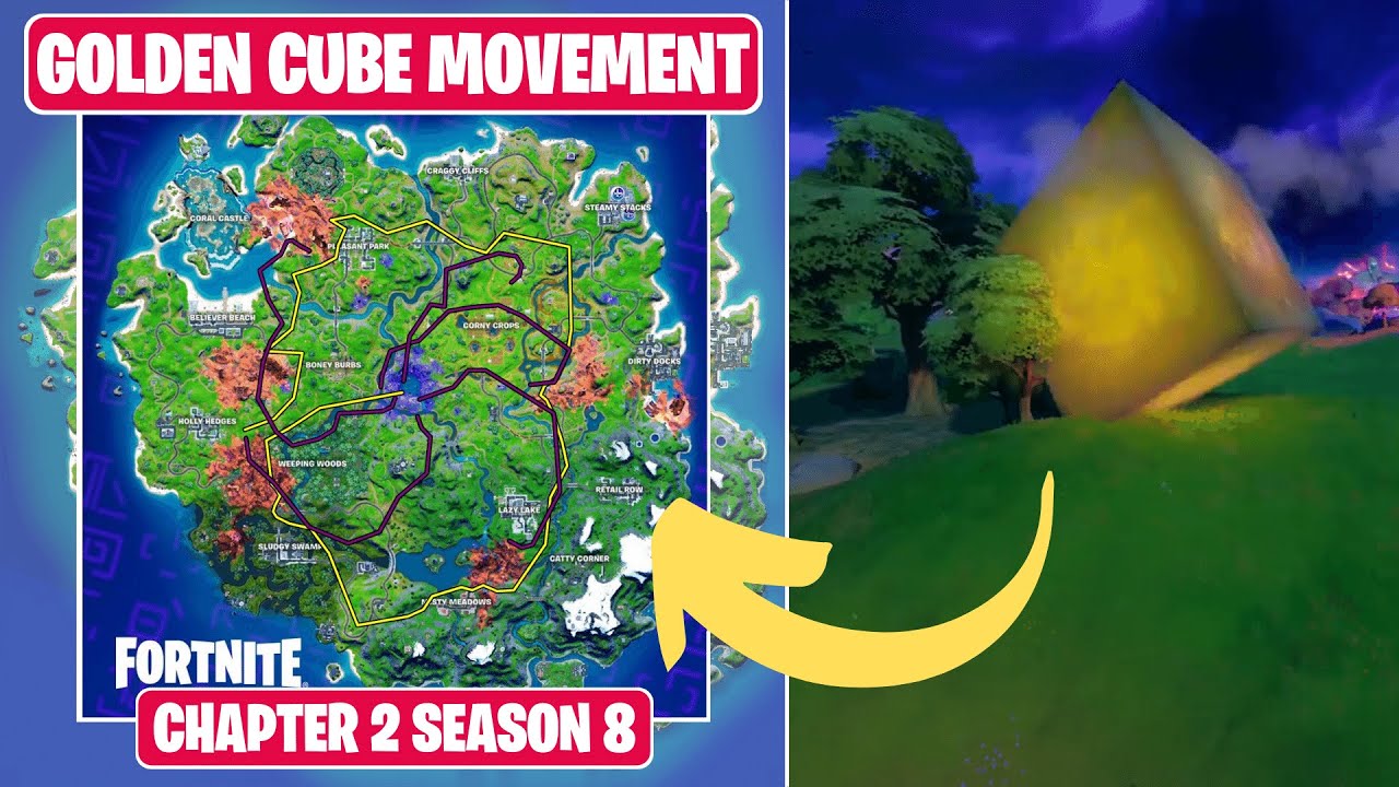 Where is GOLD Cube moving to in Fortnite Chapter 2 Season 8 - YouTube