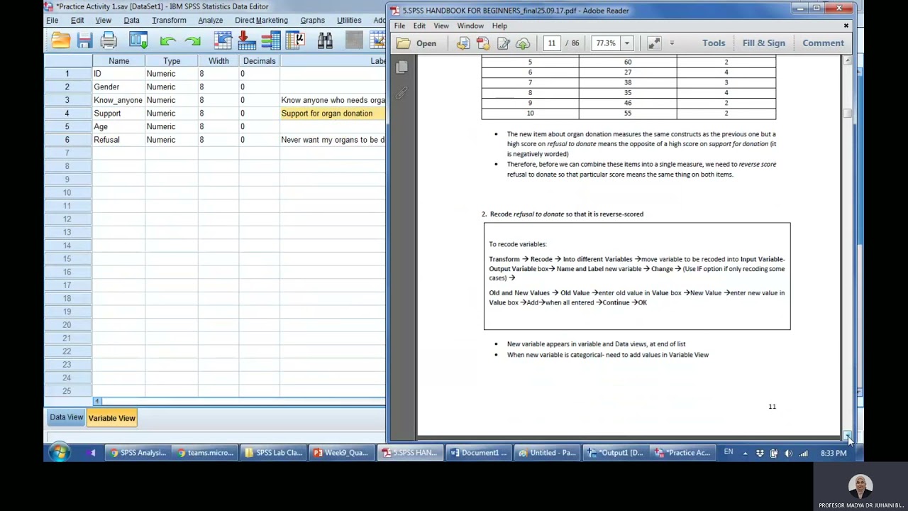 SPSS Analysis: Transforming Data by Dr. J - YouTube